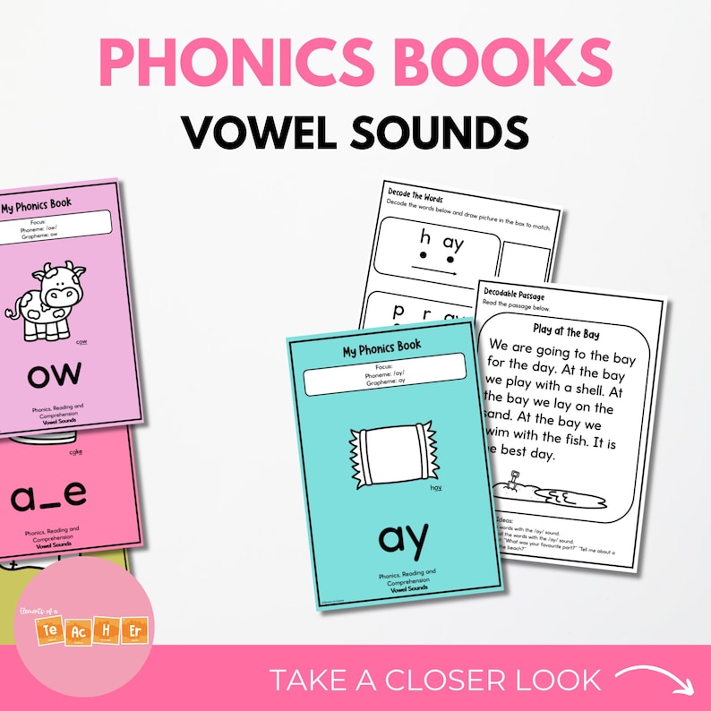 Phonics Books: Long Vowels, Diphthongs and R Controlled Vowel ...