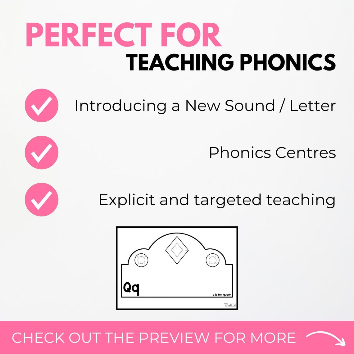 Alphabet and Phonics Crown Craft - Q is for Queen - Sound of the Week ...