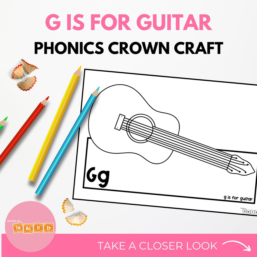 Alphabet and Phonics Crown Craft - G is for Guitar - Sound of the Week ...