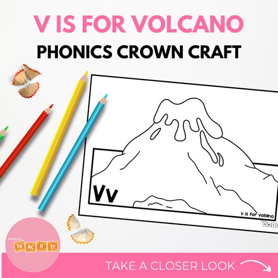 V Is For Volcano Craft Printable