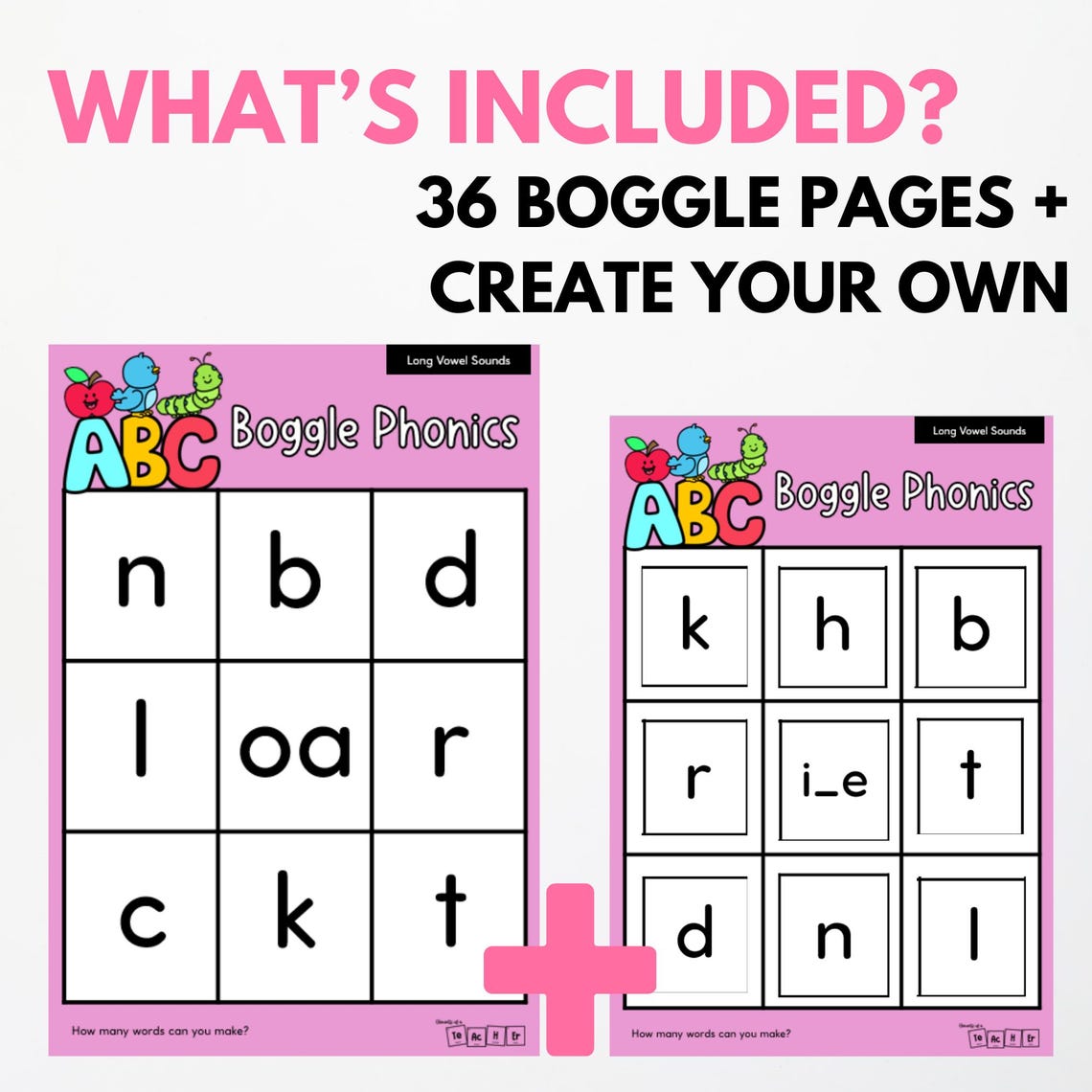 Long Vowel Sound Boggle Phonics - Literacy and Reading Activity - Word ...