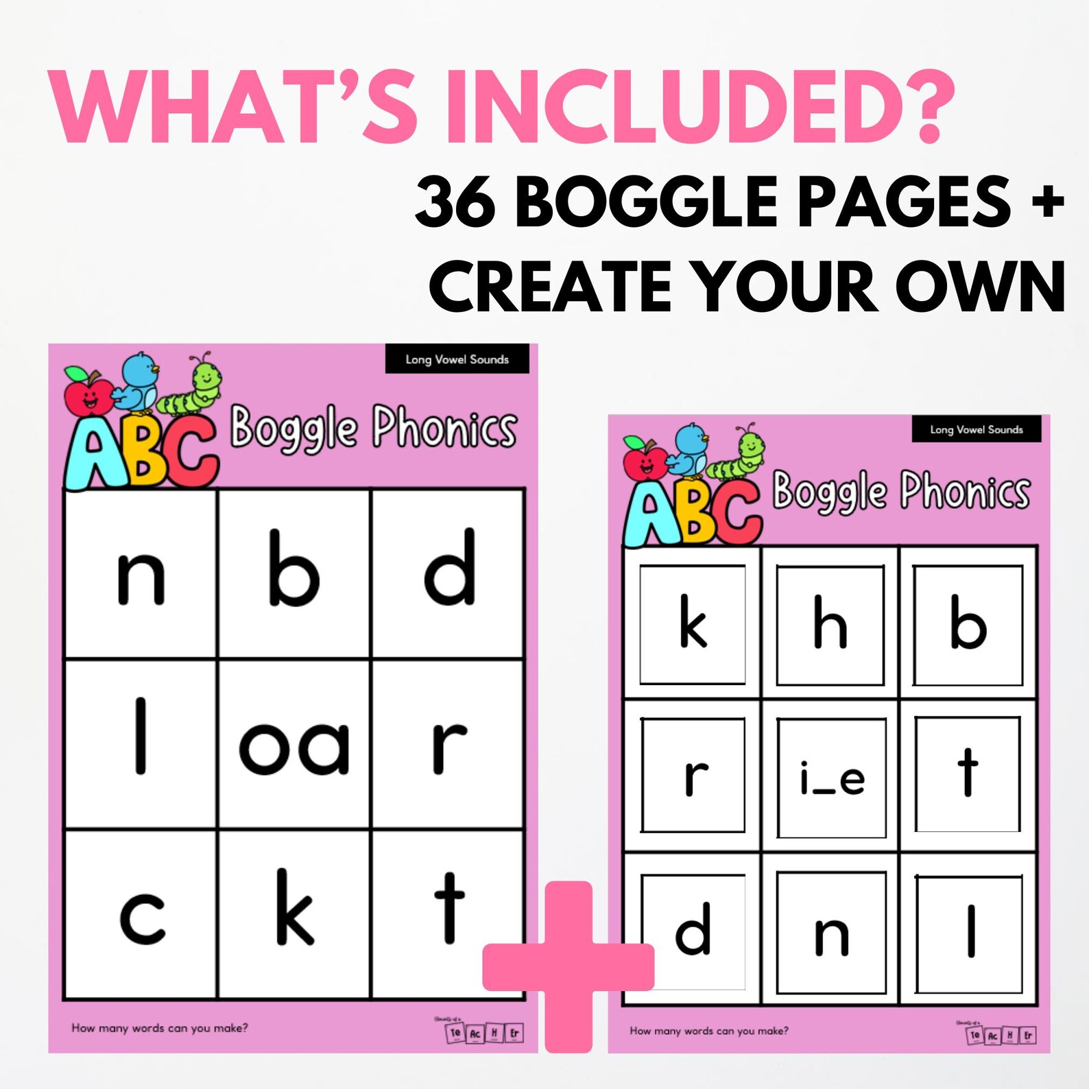 Long Vowel Sound Boggle Phonics - Literacy and Reading Activity - Word ...