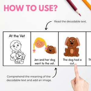 CVC Decodable Book Strips: Decode and Draw Phonics - Decoding and ...