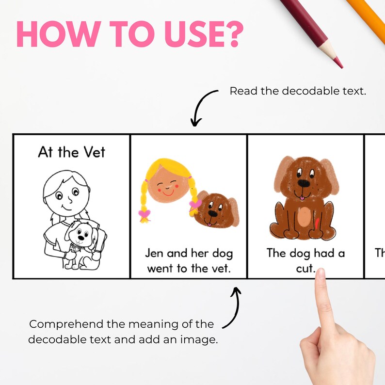 CVC Decodable Book Strips: Decode and Draw Phonics - Decoding and ...
