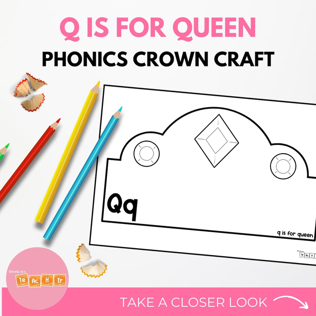 Alphabet and Phonics Crown Craft - Q is for Queen - Sound of the Week ...