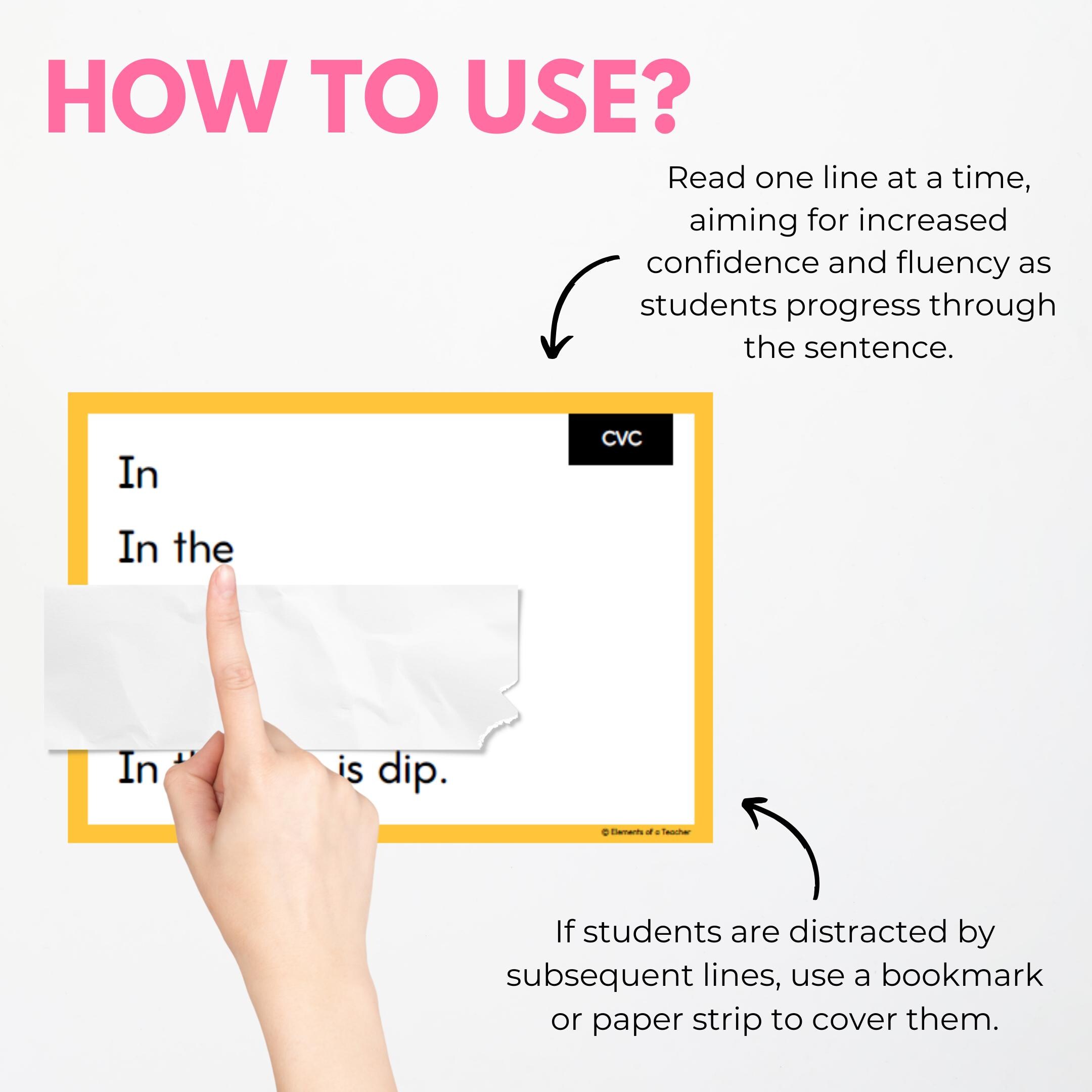 CVC Sentence Pyramids, Reading Fluency Intervention, Reading Activity ...