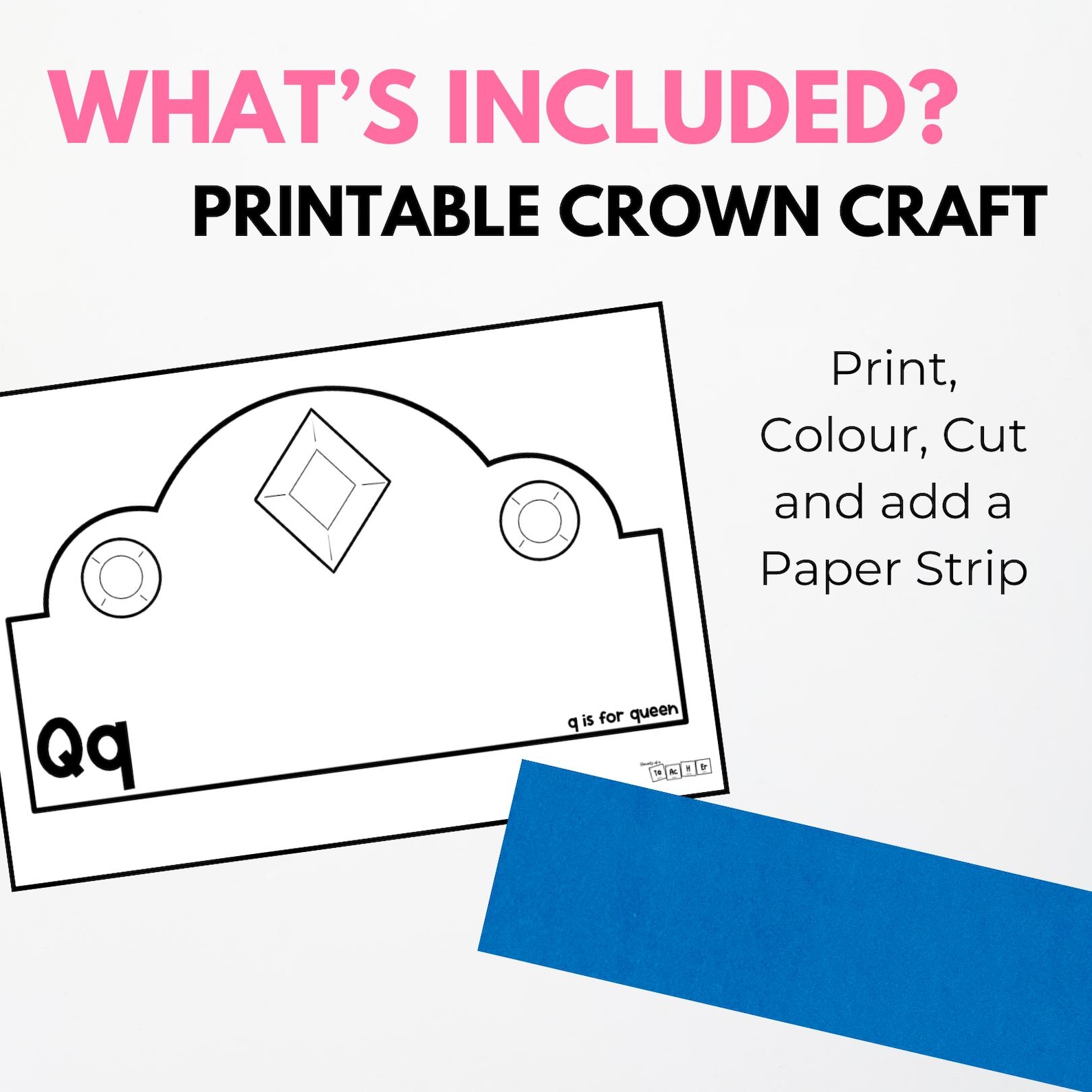 Alphabet and Phonics Crown Craft - Q is for Queen - Sound of the Week ...