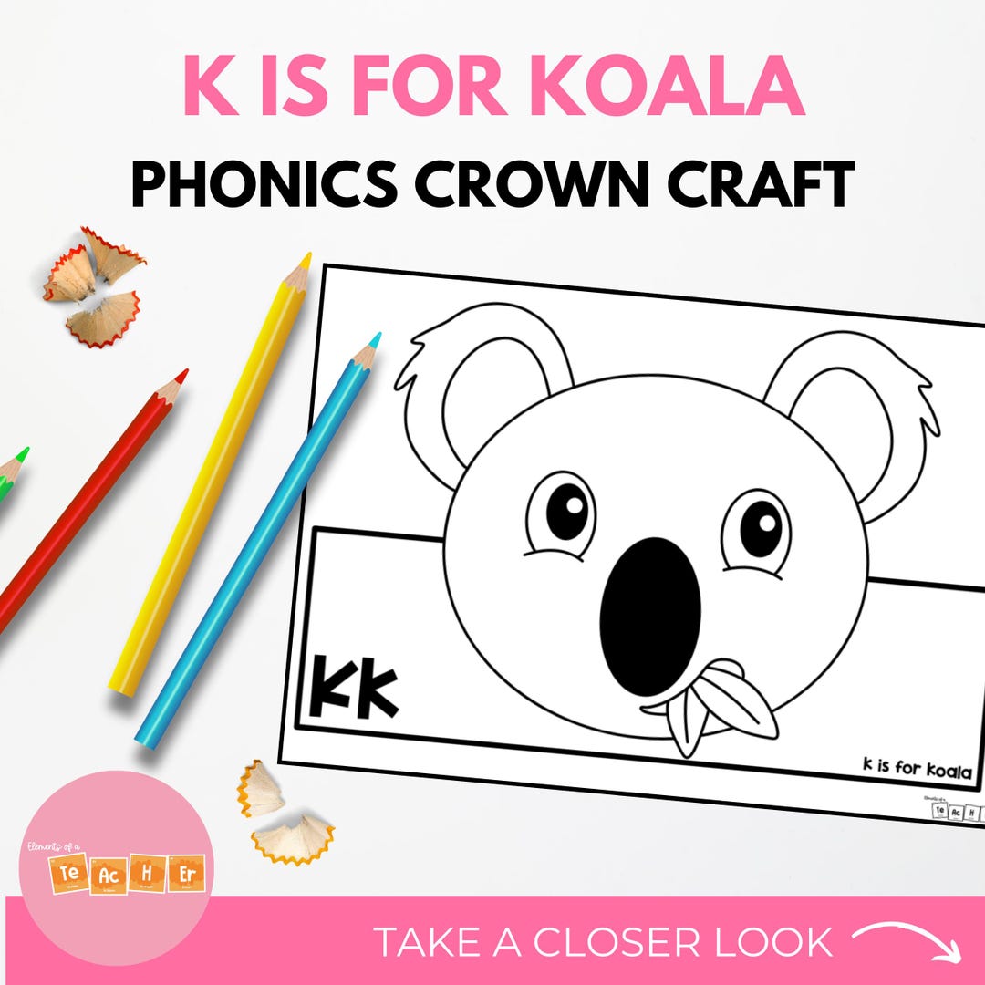 Alphabet and Phonics Crown Craft - K is for Koala - Sound of the Week ...