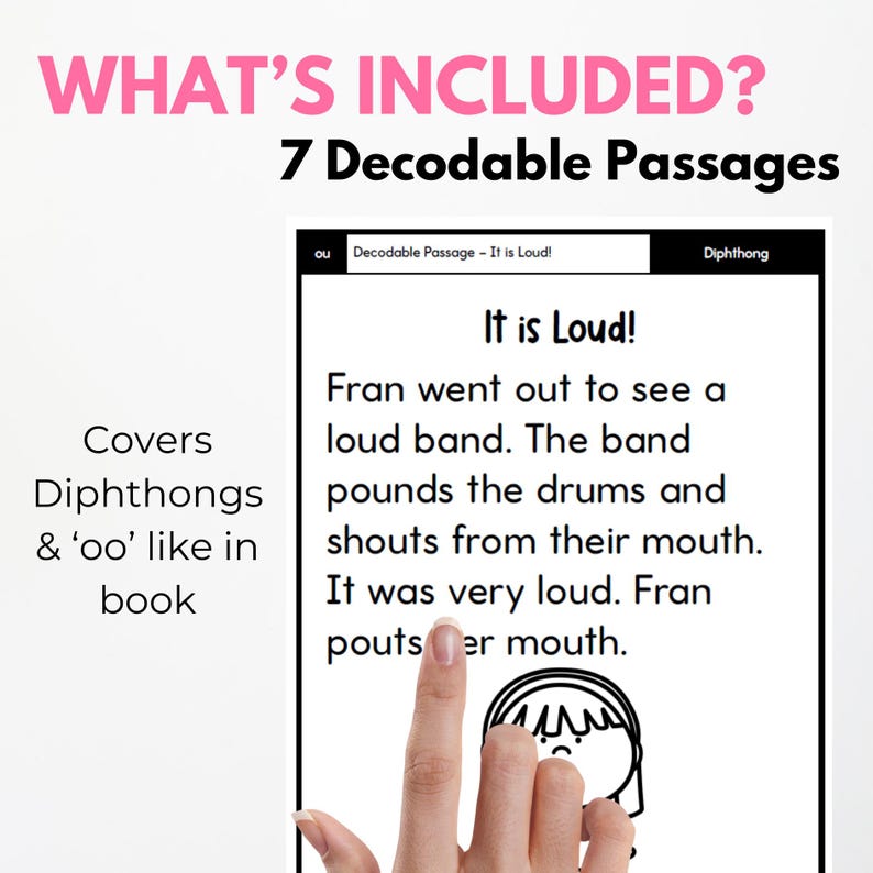 Diphthong Decodable Passages for Reading Fluency and Phonics ...