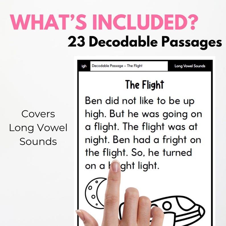 Decodable Passages Long Vowel Sound Review: Phonics, Reading ...