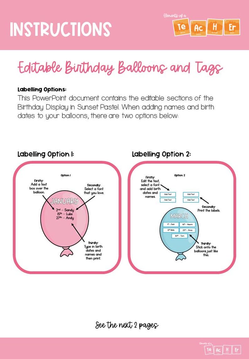 Birthday Balloon Classroom Display - Classroom Decor - Pastel Birthday ...