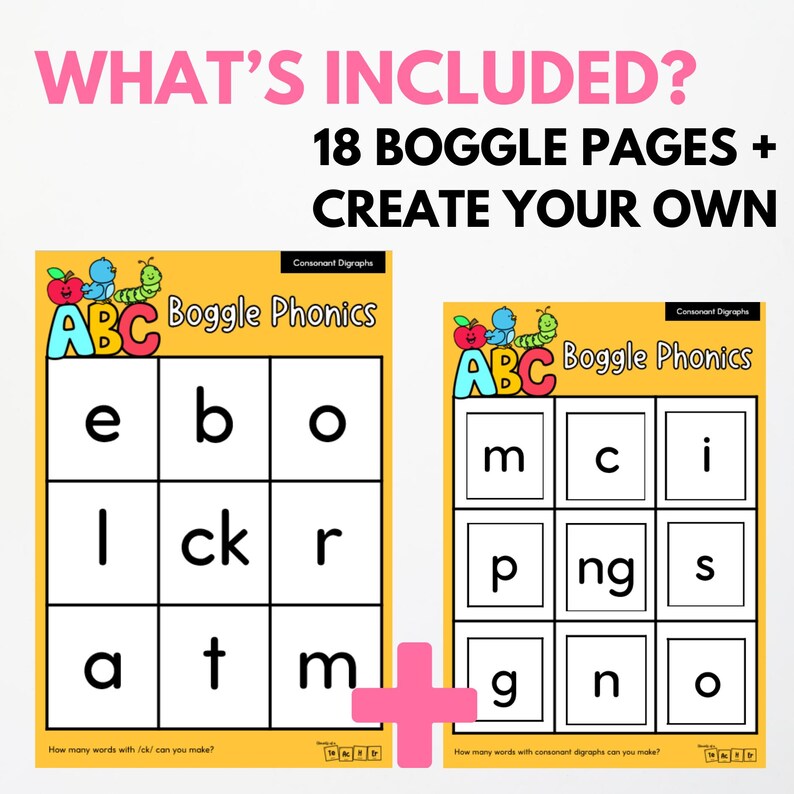 Consonant Digraph Boggle Phonics - Literacy and Reading Activity - Word ...