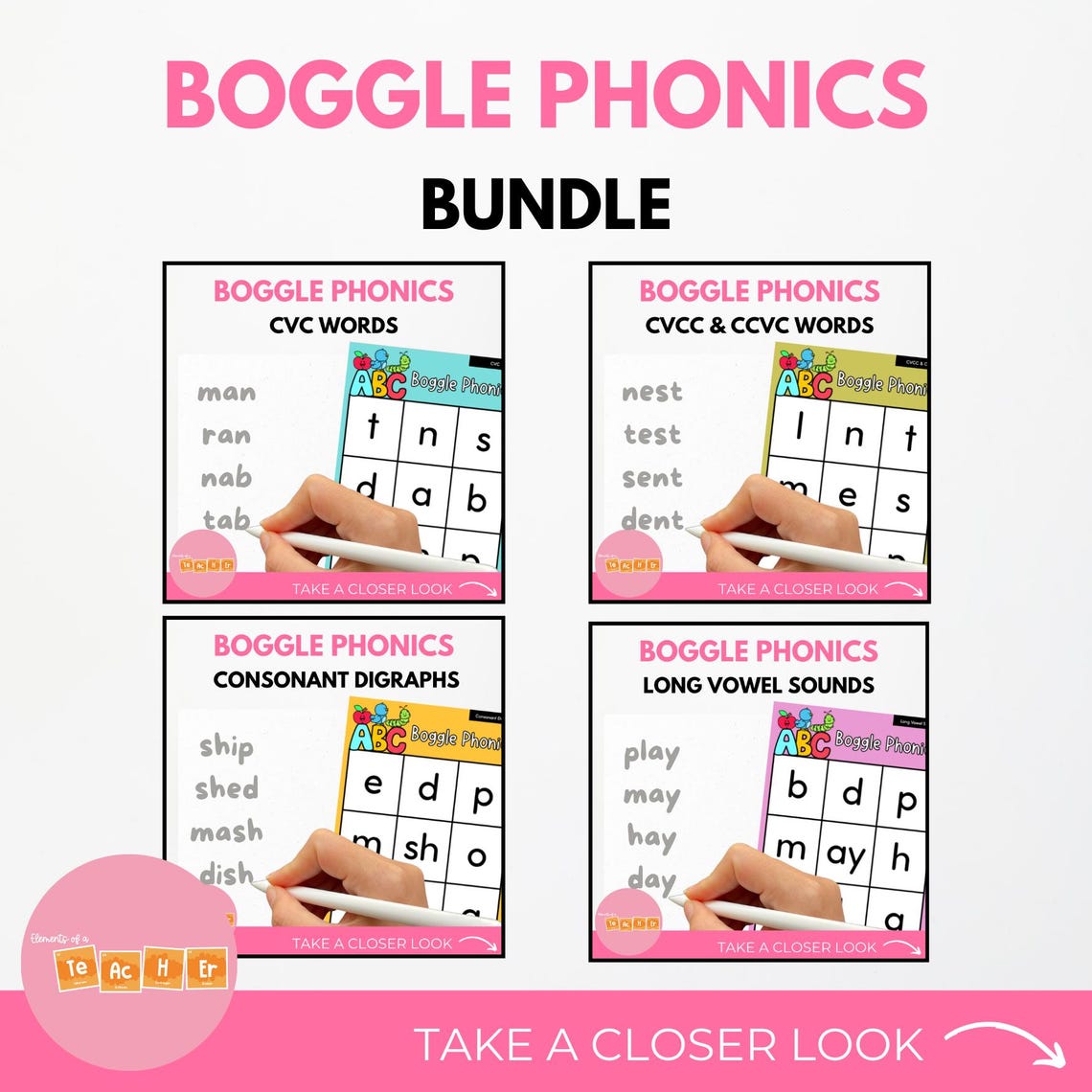 Boggle Phonics Bundle: Literacy and Reading Activity - Word Building ...