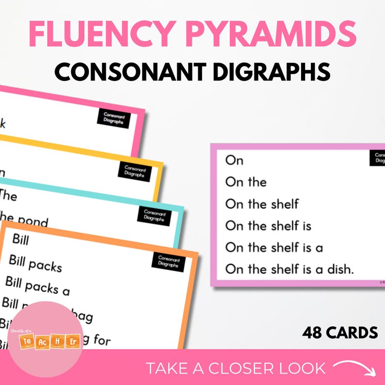 Consonant Digraph Sentence Pyramids, Reading Fluency Intervention ...