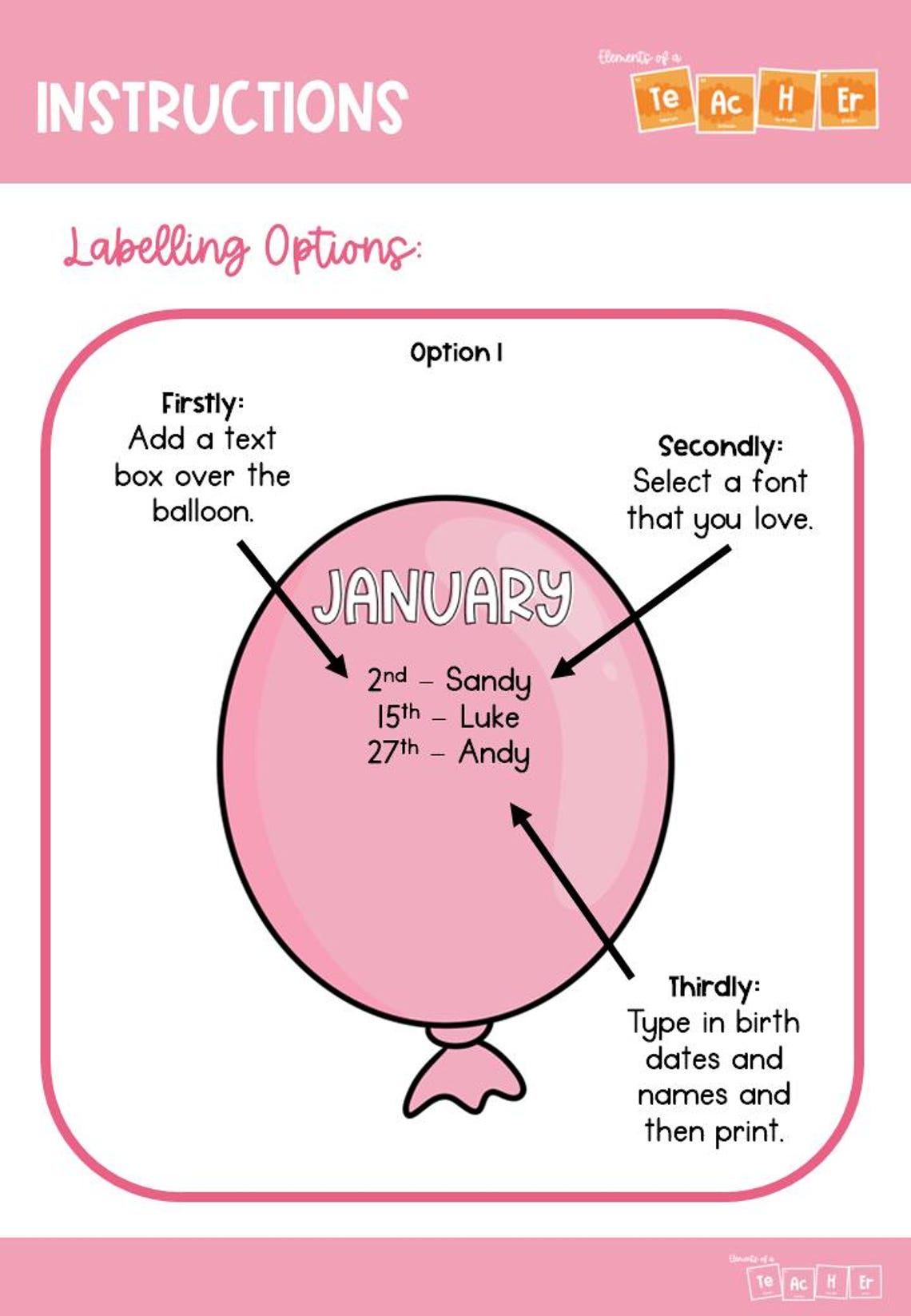 Birthday Balloon Classroom Display - Classroom Decor - Pastel Birthday ...