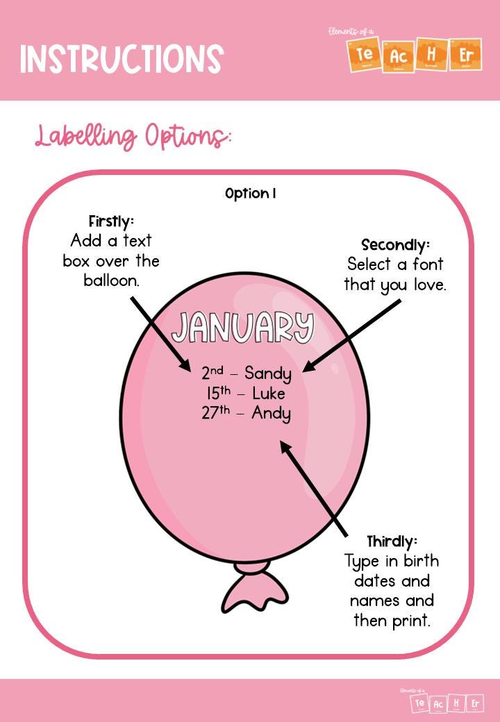 Birthday Balloon Classroom Display - Classroom Decor - Pastel Birthday ...