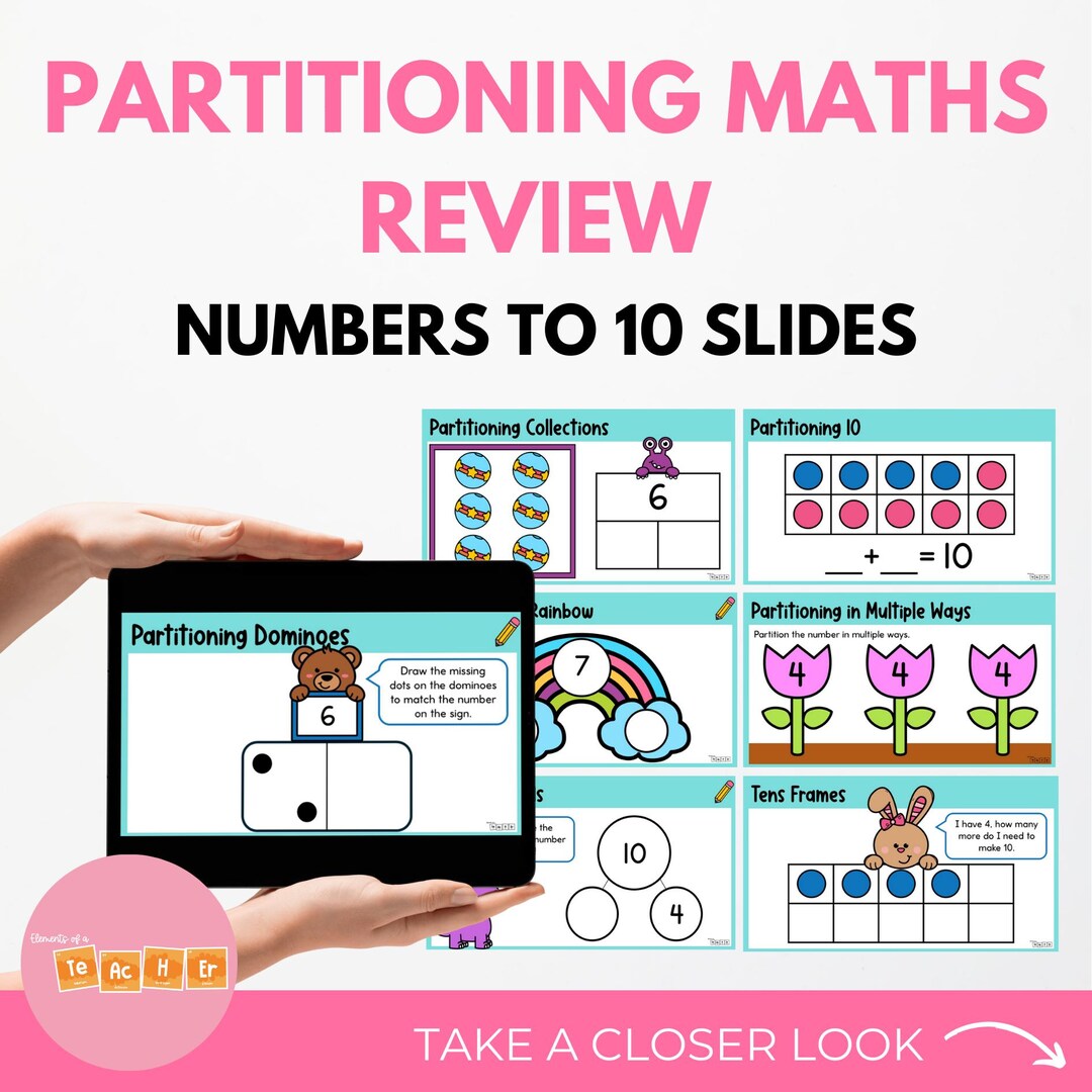 Partitioning Numbers to 10 Kindergarten Maths Review and Warm up Slides ...