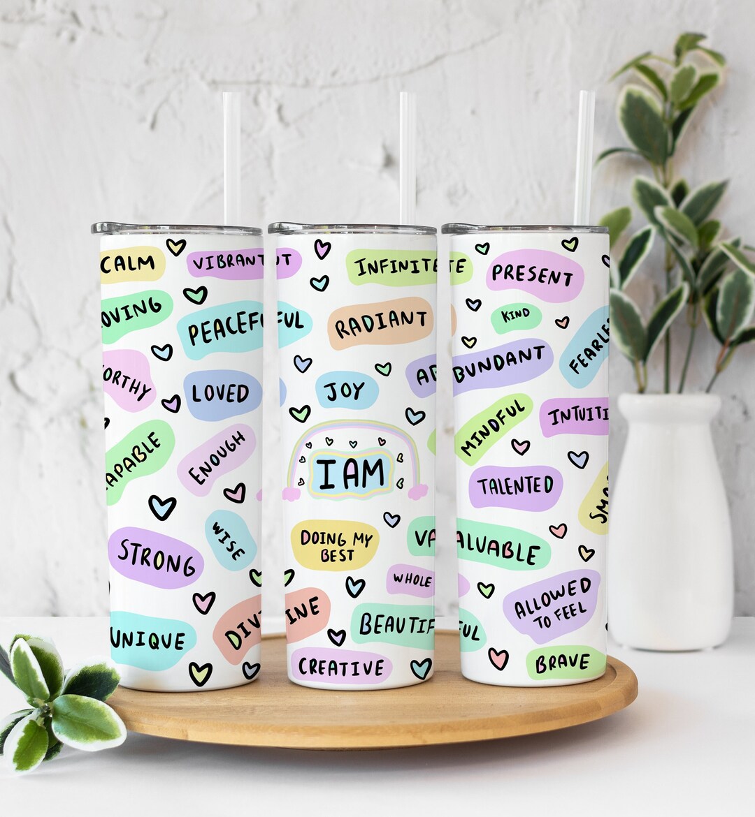 I Am Daily Affirmations Tumbler, Positive Affirmation, Gift for Her ...