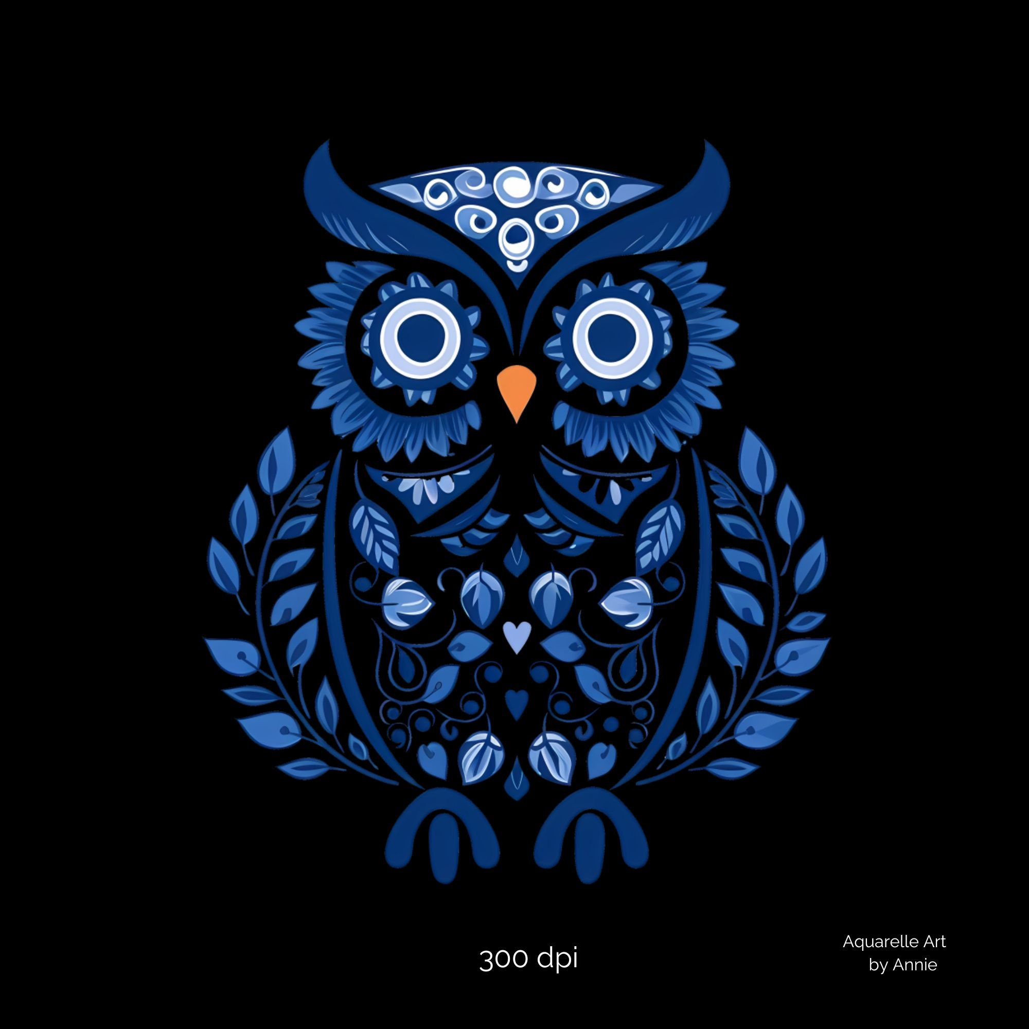 Watercolor Blue Owl Clipart Cute Nursery Owl Clipart Nursery - Etsy