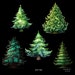 Watercolor Christmas Trees Clipart, Green Christmas Tree Clipart, Green ...