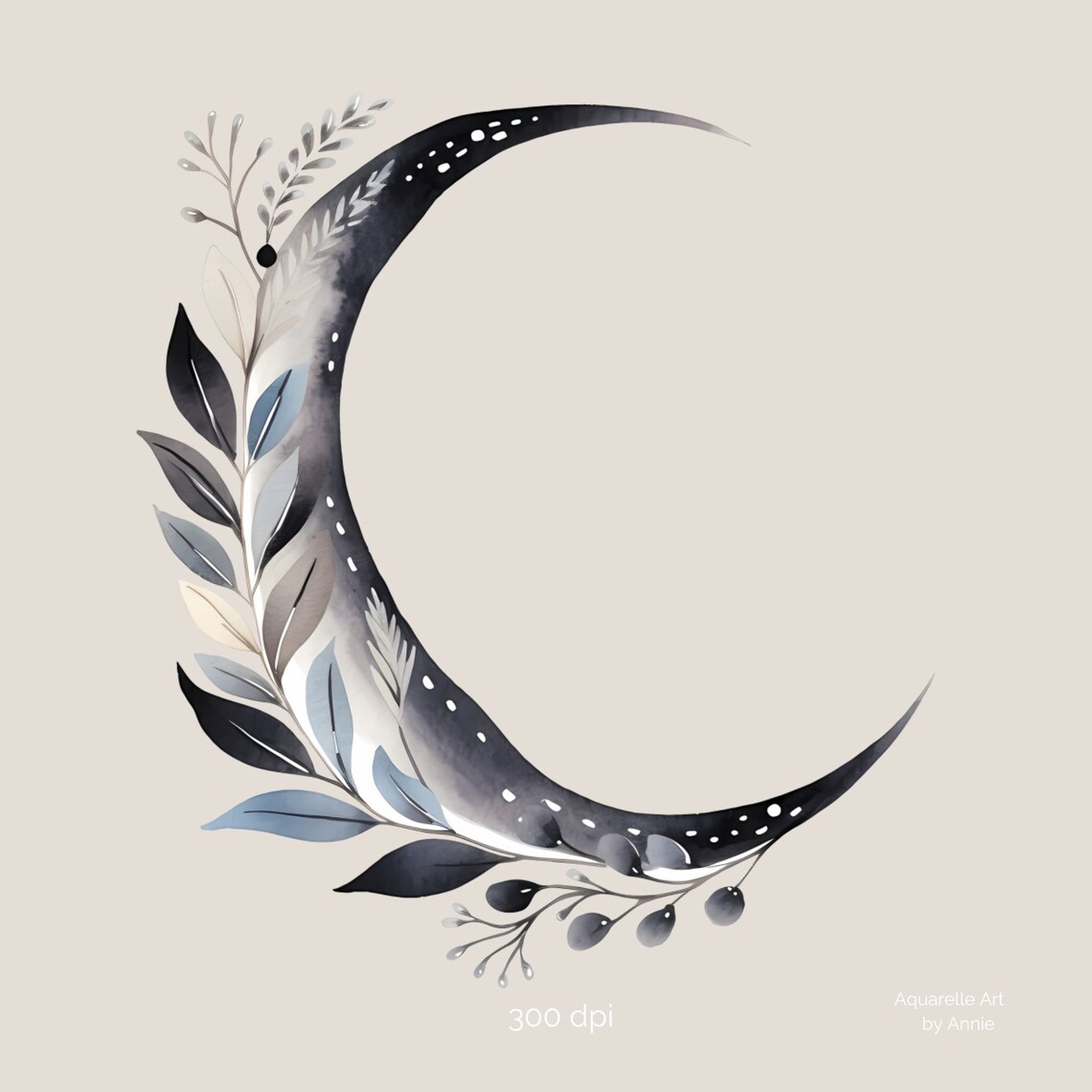 Watercolor Pink Moon Clipart, Cute Nursery Moon Clipart, Nursery ...