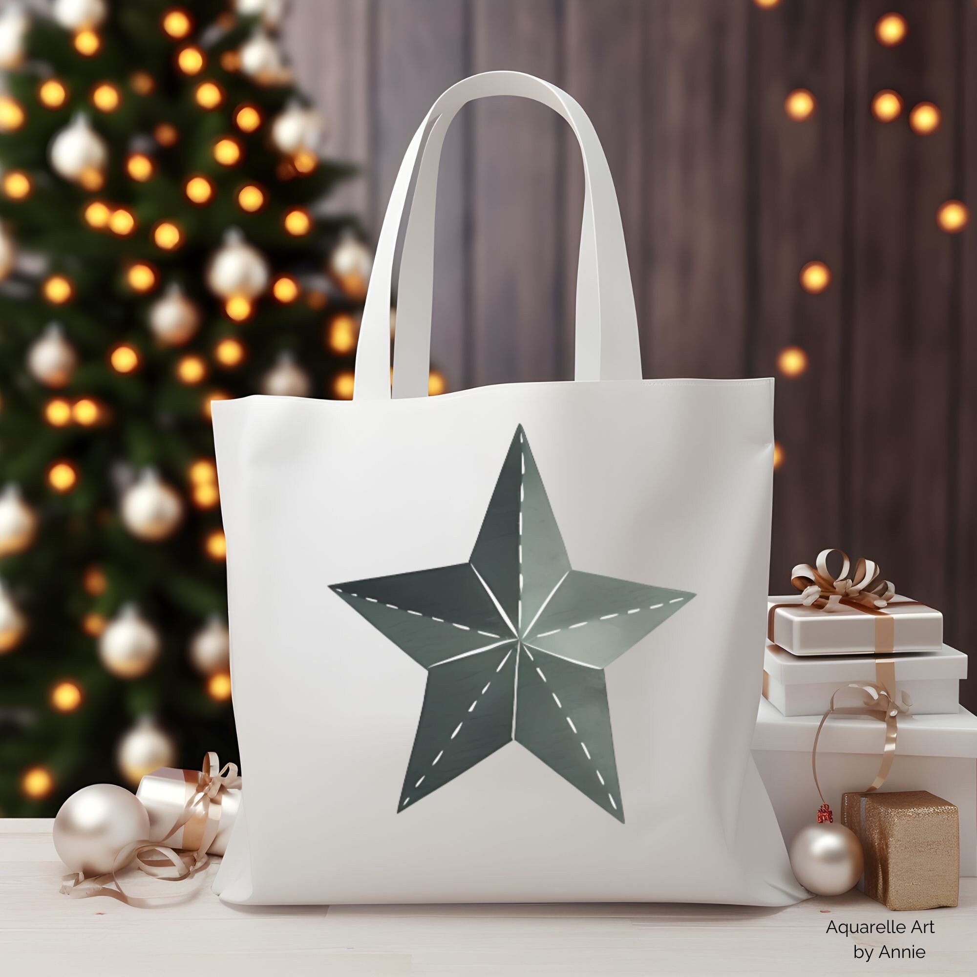 Sage Nursery Star Clipart, Cute Moon and Star Clipart, Watercolor Xmas ...