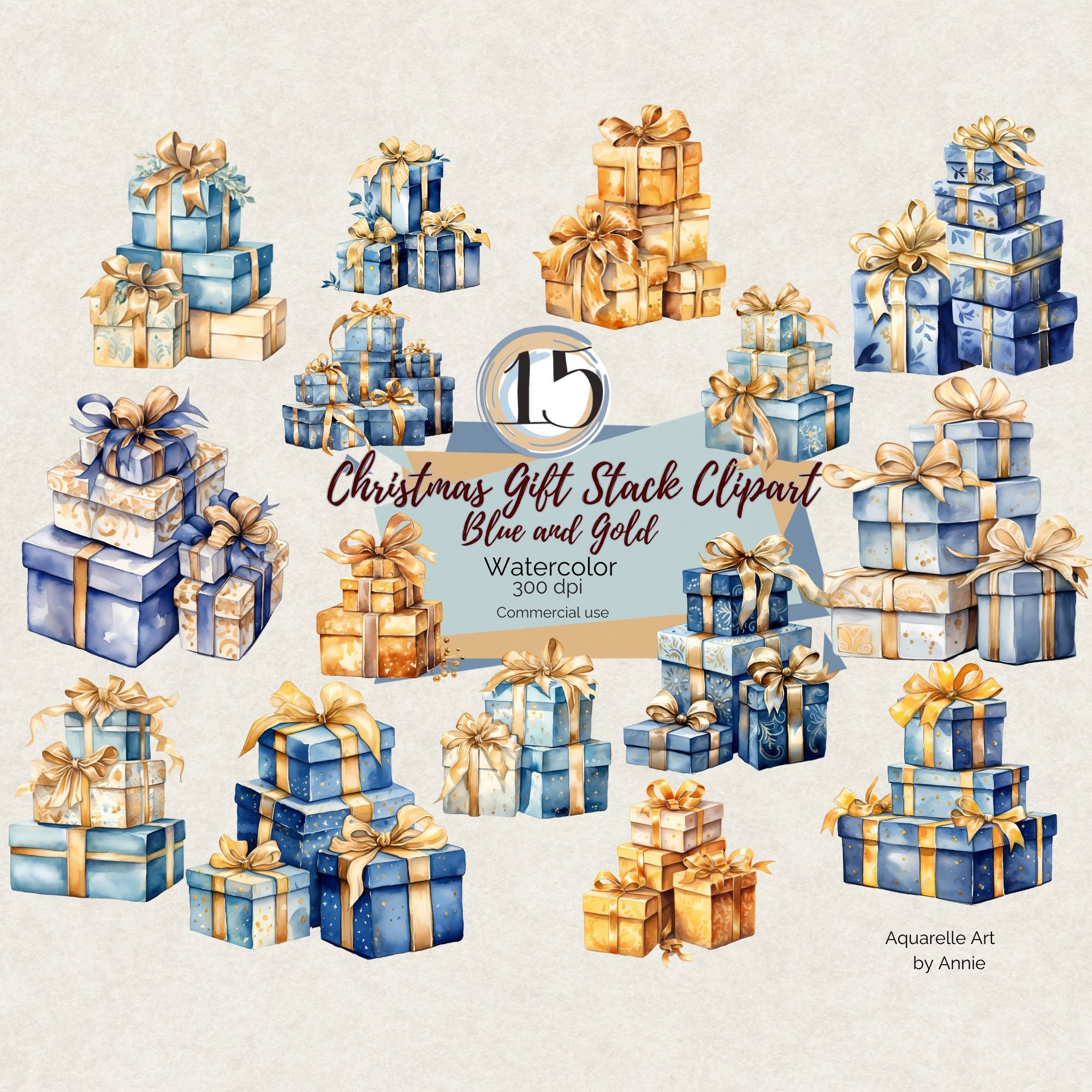 Watercolor Christmas Gifts Clipart, Cute Christmas Presents Clipart ...