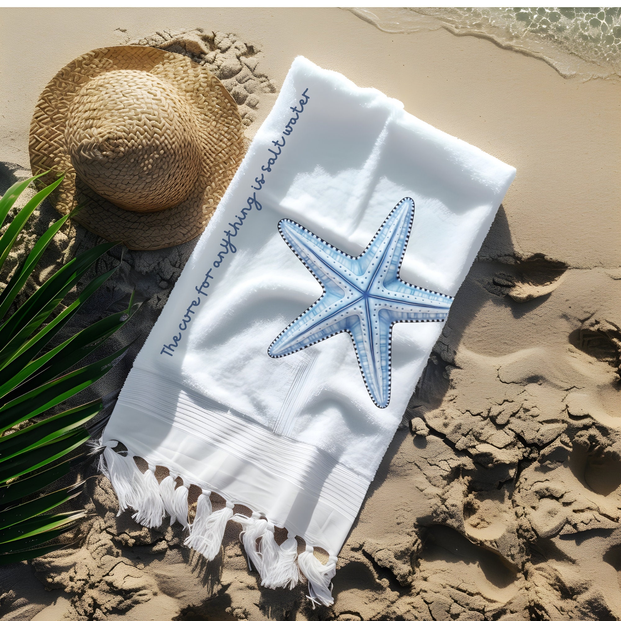 Watercolor Nautical Starfish Clipart, Blue Starfish Decorated Clipart ...