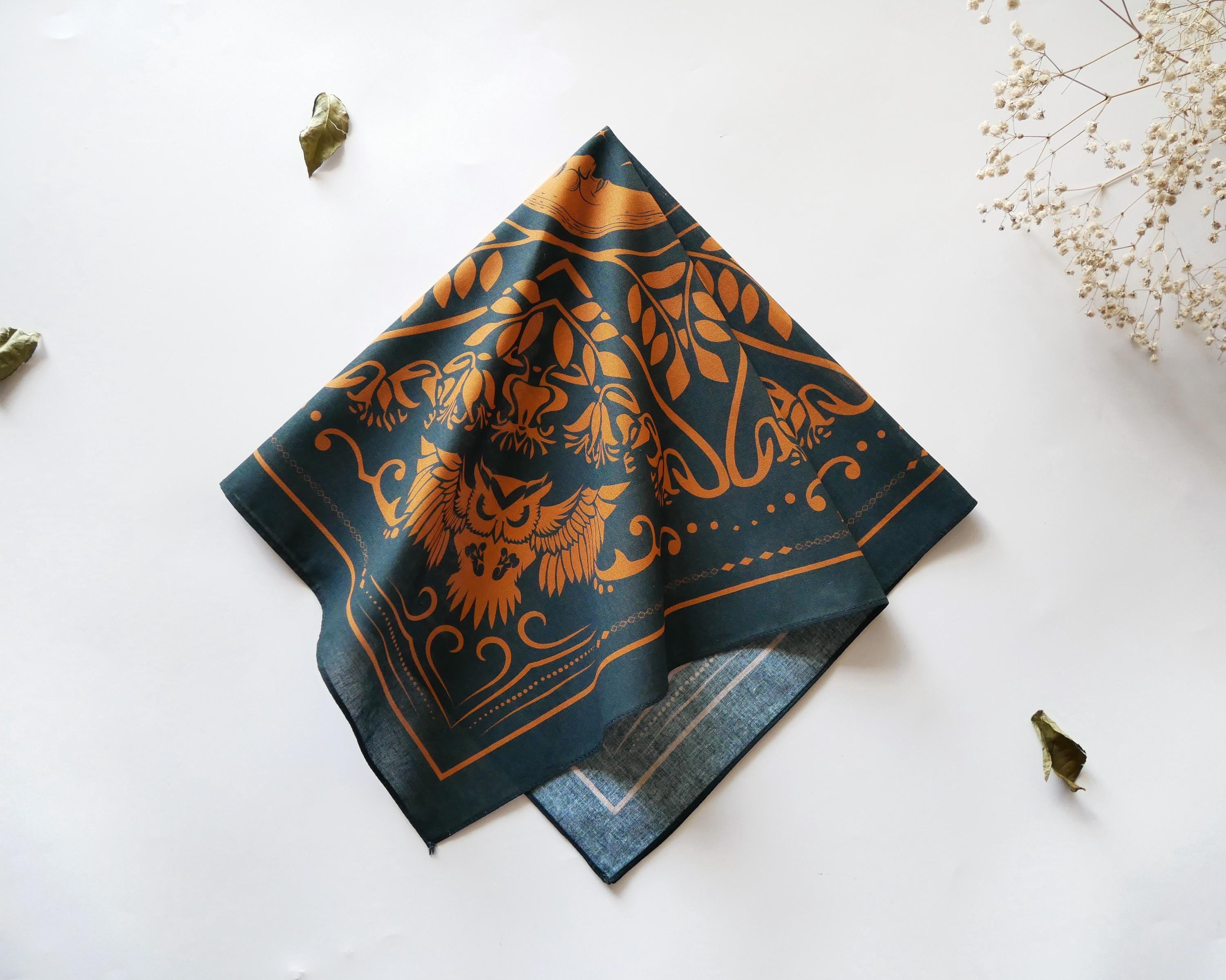 Moon Night Owl Bandana Original Design 100% Cotton Handkerchief Gothic ...