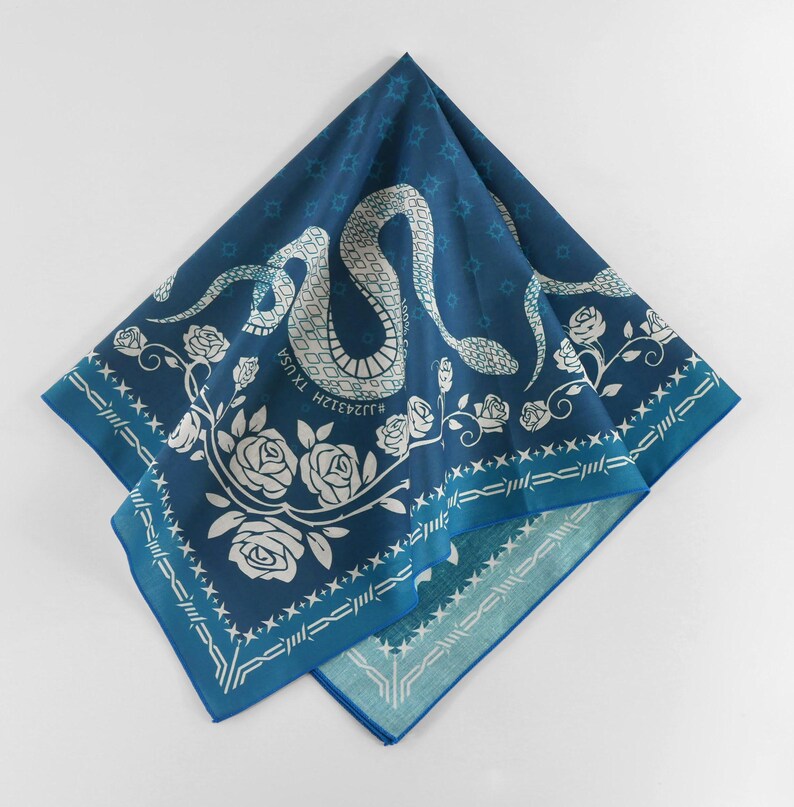 Earthy Brown Snake Bandana Gothic Floral Unique 100% Cotton Bandana ...