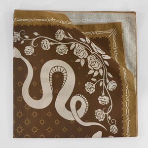 Earthy Brown Snake Bandana Gothic Floral Unique 100% Cotton Bandana ...