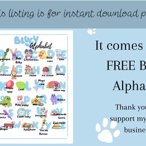Digital Tracing Book With Bluey ABC Alphabet for Kids Coloring Book - Etsy
