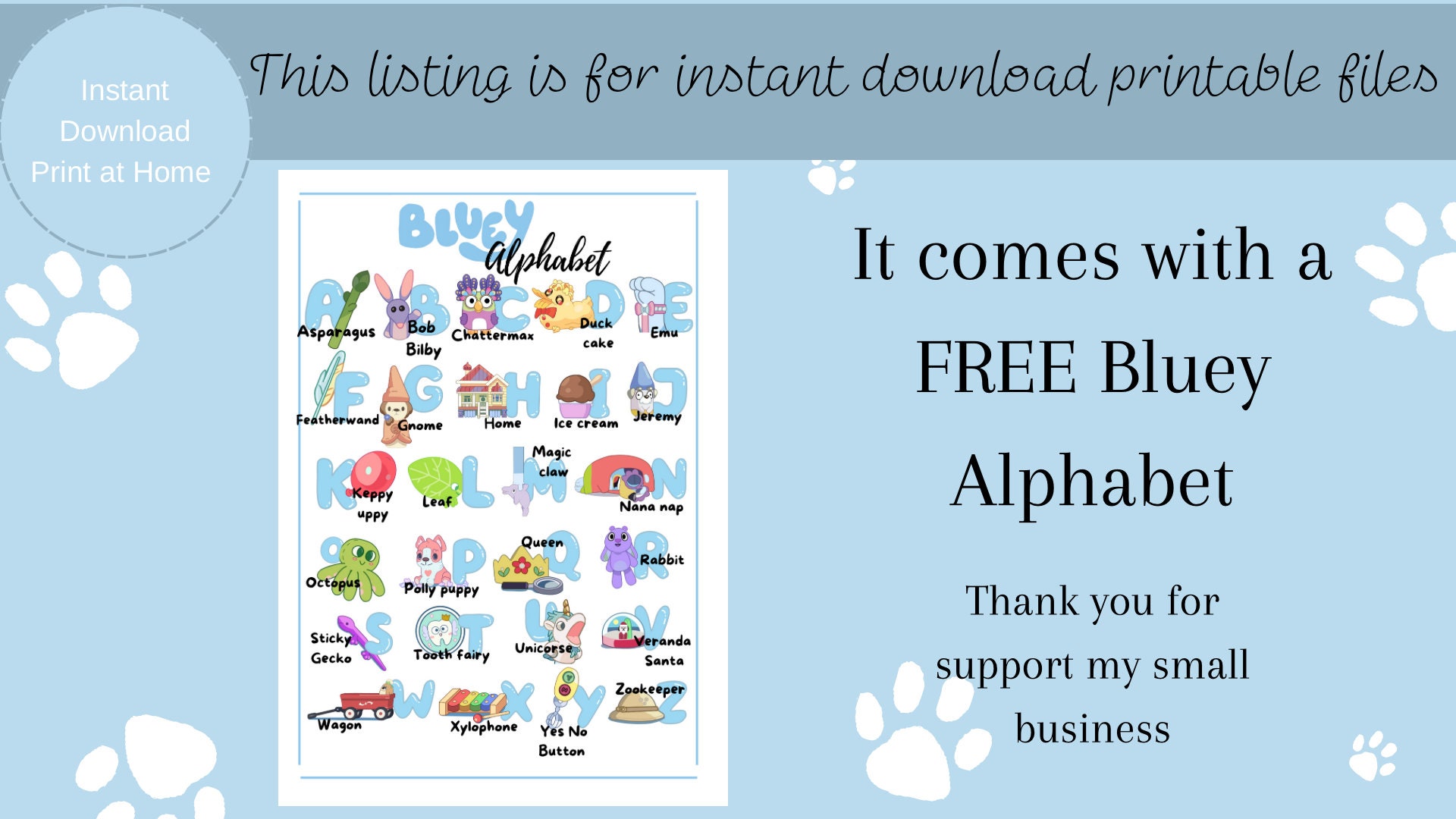Digital Tracing Book With Bluey ABC Alphabet for Kids Coloring Book - Etsy