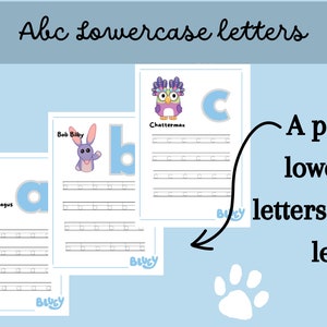 Digital Tracing Book With Bluey ABC Alphabet for Kids Coloring Book - Etsy