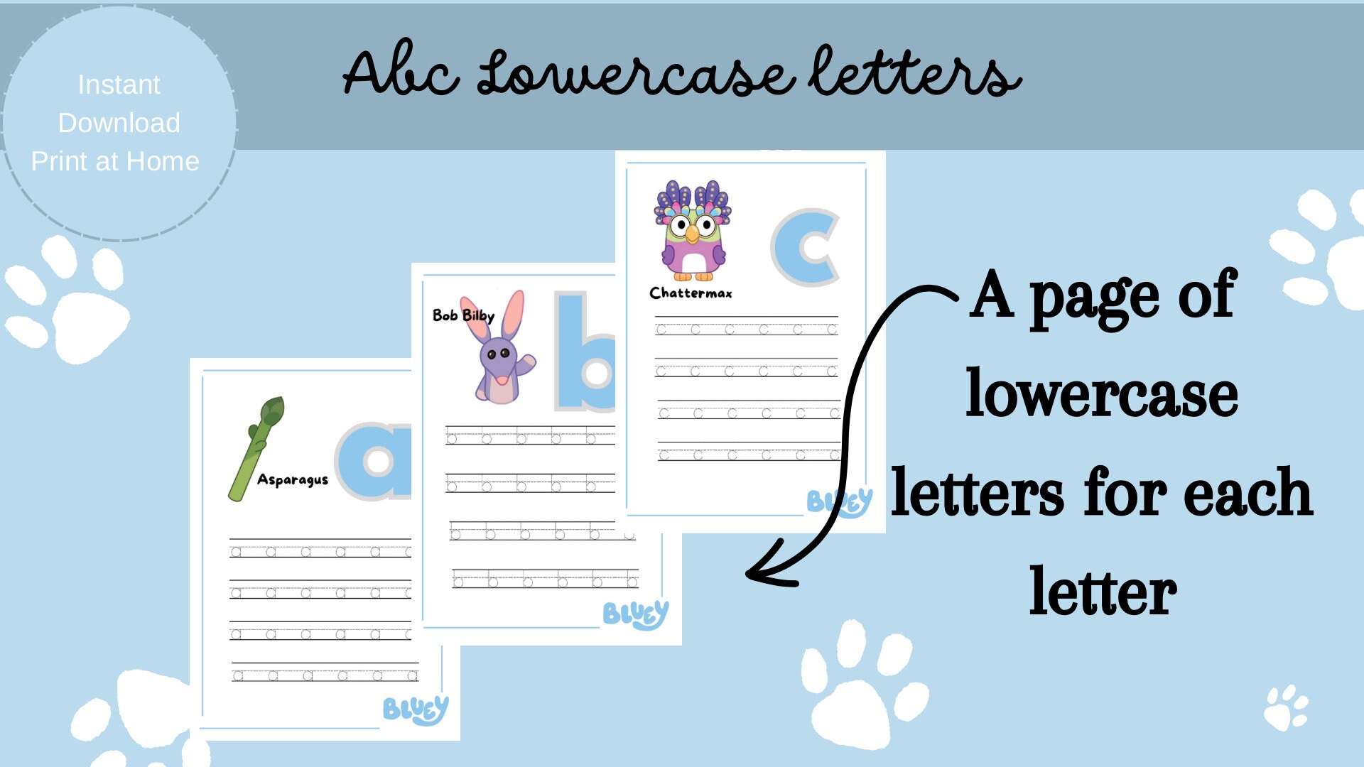 Digital Tracing Book With Bluey ABC Alphabet for Kids Coloring Book - Etsy