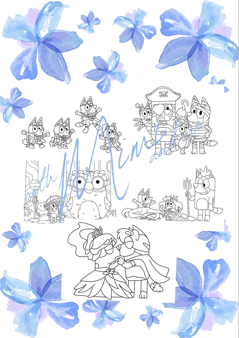 Bluey Coloring Pages Digital Download of 29 Templates-print at Home ...