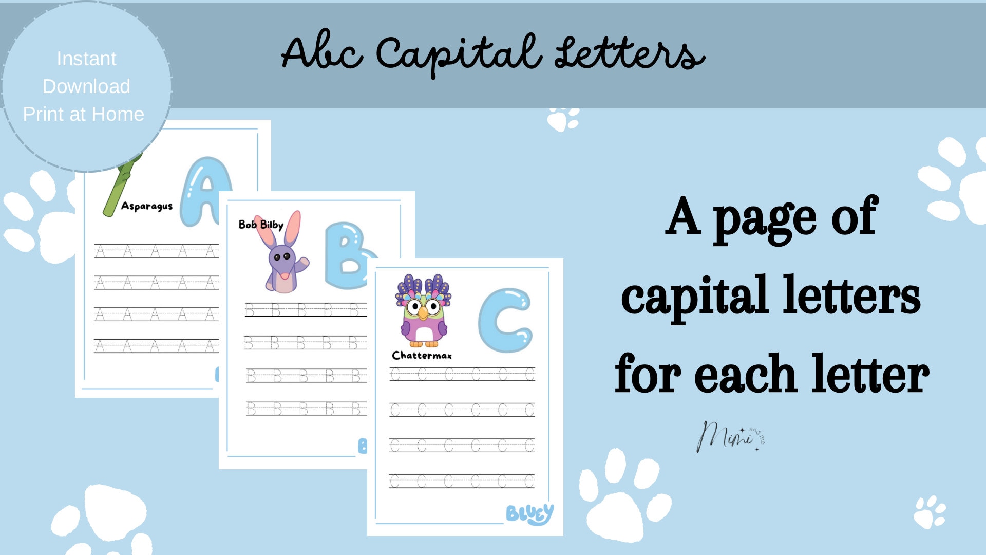 Digital Tracing Book With Bluey ABC Alphabet for Kids Coloring Book - Etsy