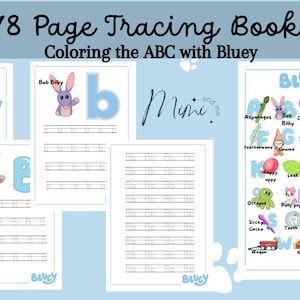Digital Tracing Book With Bluey ABC Alphabet for Kids Coloring Book - Etsy