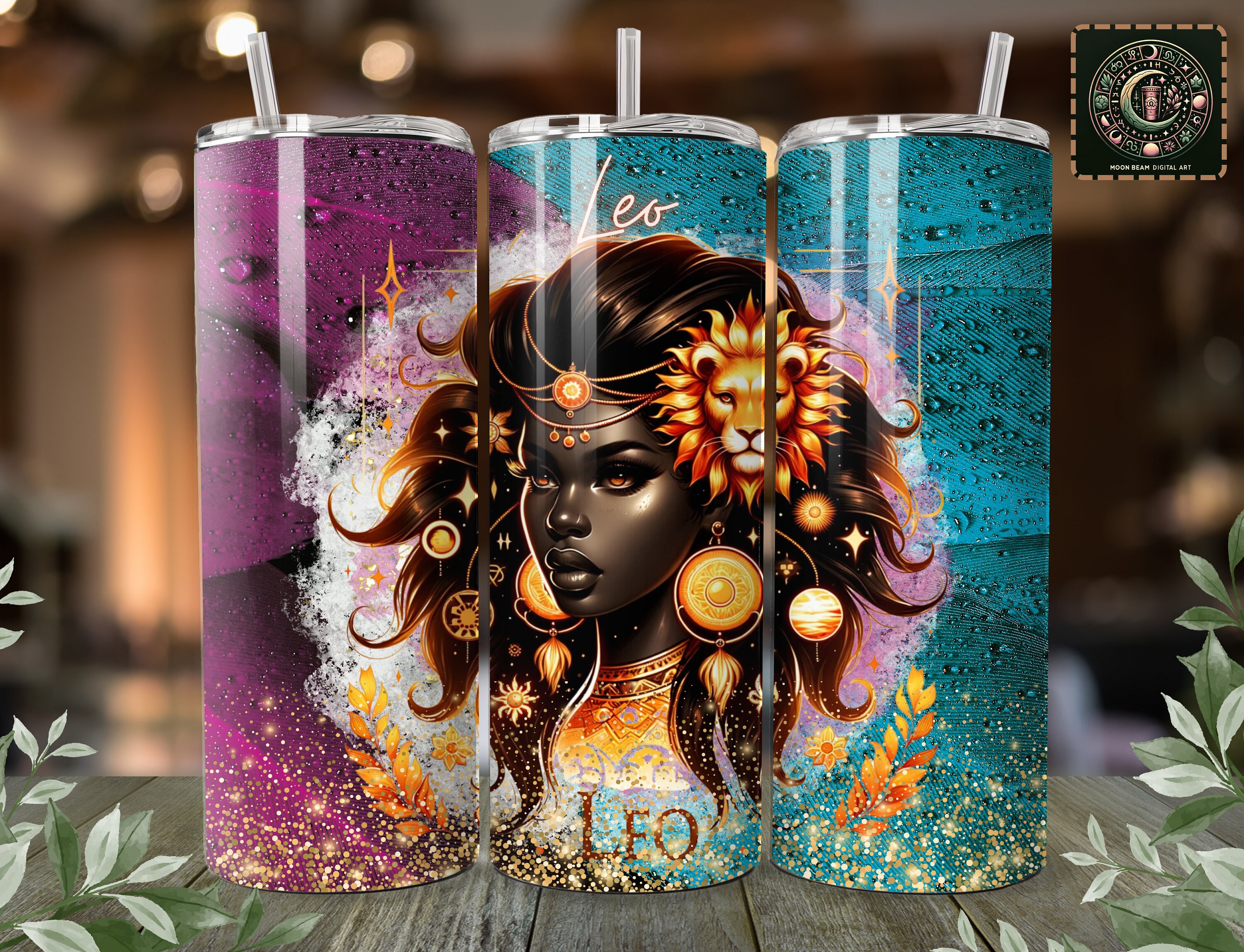 Zodiac Sign Clipart Bundle Afro Zodiac Women Tumbler Design - Digital ...