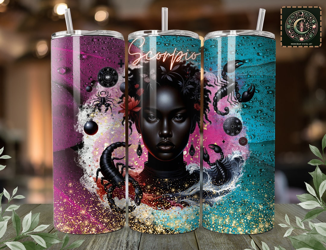 Zodiac Sign Clipart Bundle Afro Zodiac Women Tumbler Design - Digital ...