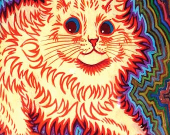 Louis Wain Cat Art I Am Happy Because Everyone Loves Me Print Poster - Etsy