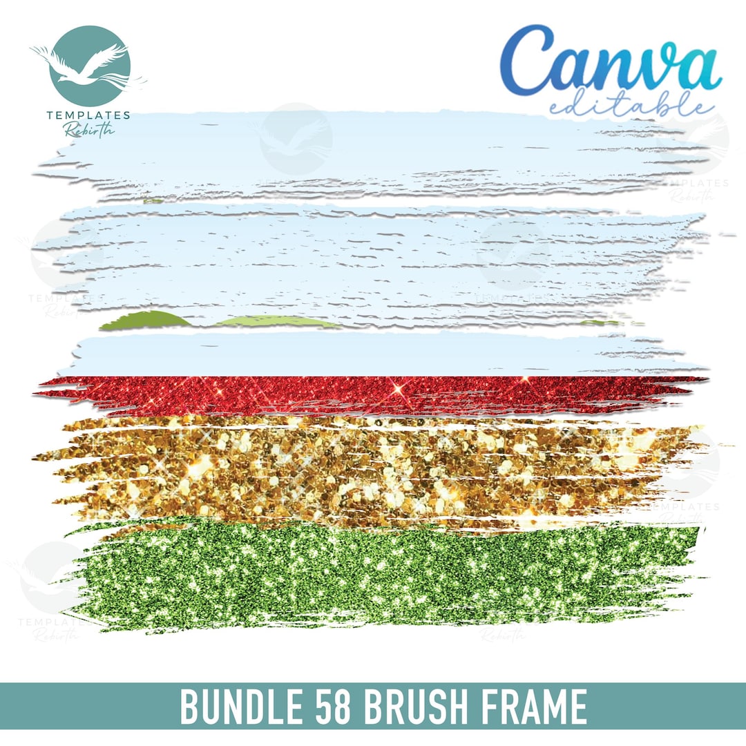 Grunge Paint Brush Stroke Frames: Canva Template (digital Download) - Etsy