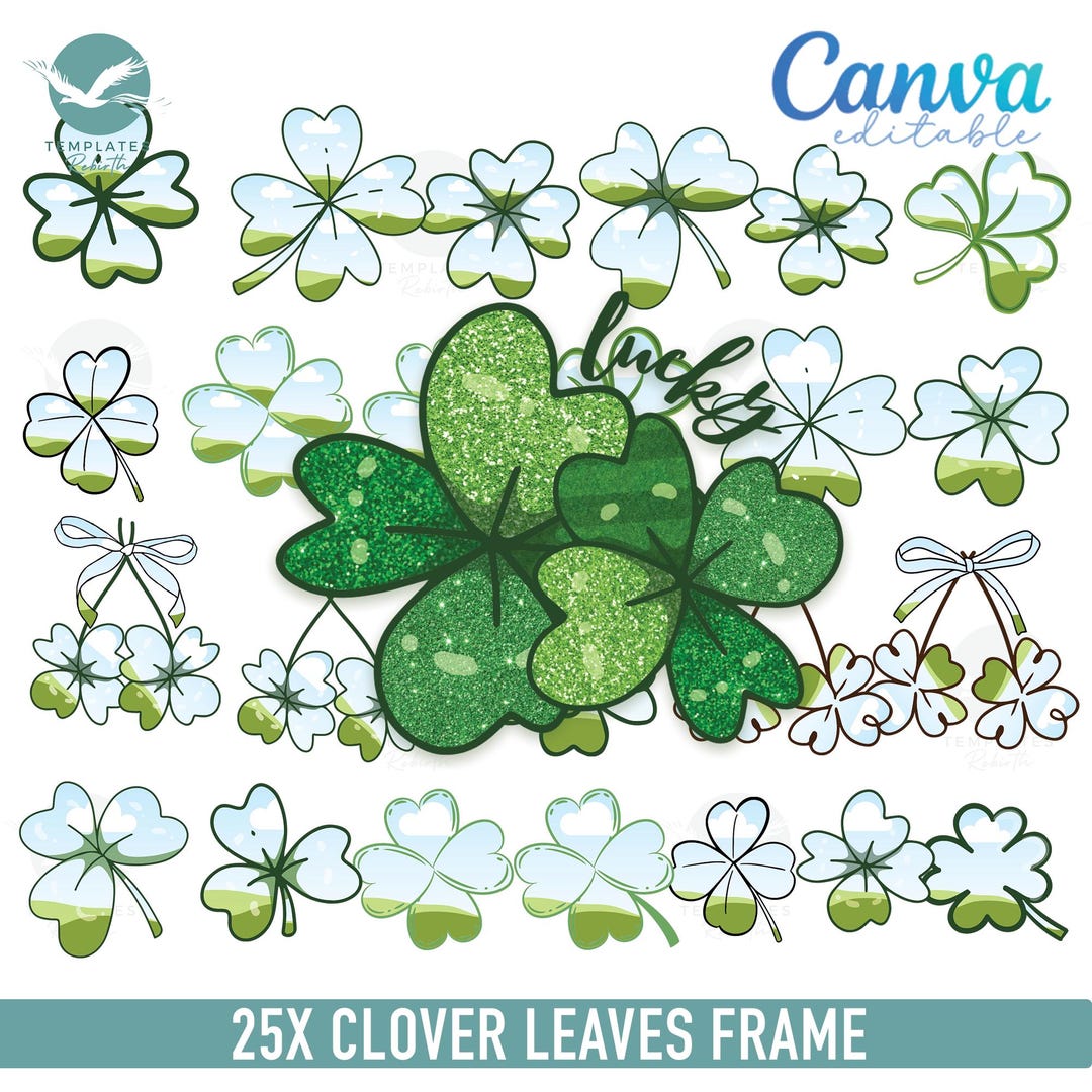 St Patrick's Day Clover Leaf Photo Collage Frames Canva Editable, Fill ...