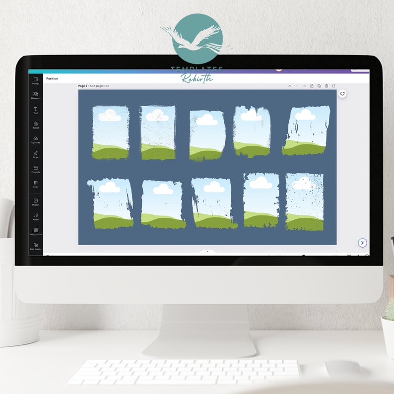 Distressed Square Frames: Canva Editable Photo Collage Template ...