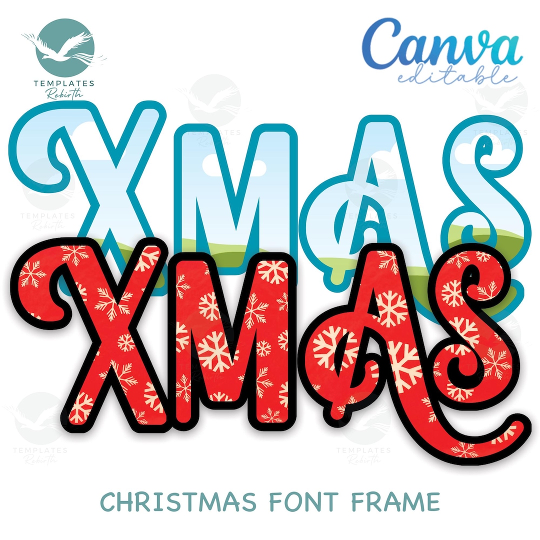 Christmas Letter Frame CANVA Editable Set 2. Fill Your Own Picture ...