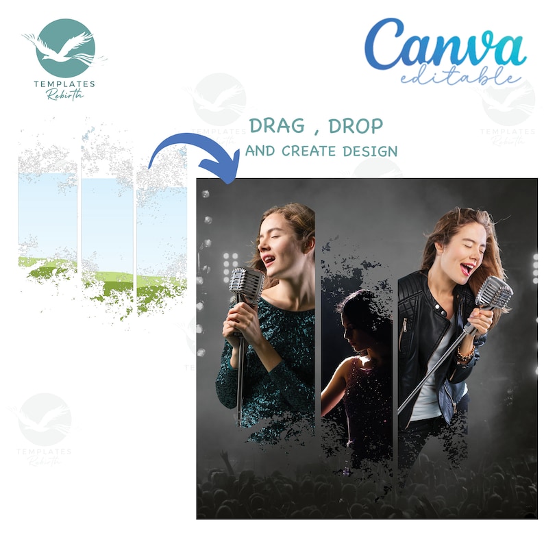 Bundle Distressed Edge Banner Frames Canva Editable, Fill Your Own ...