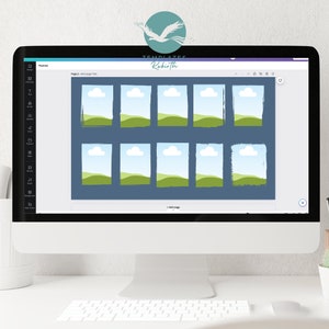 Distressed Square Frames: Canva Editable Photo Collage Template ...