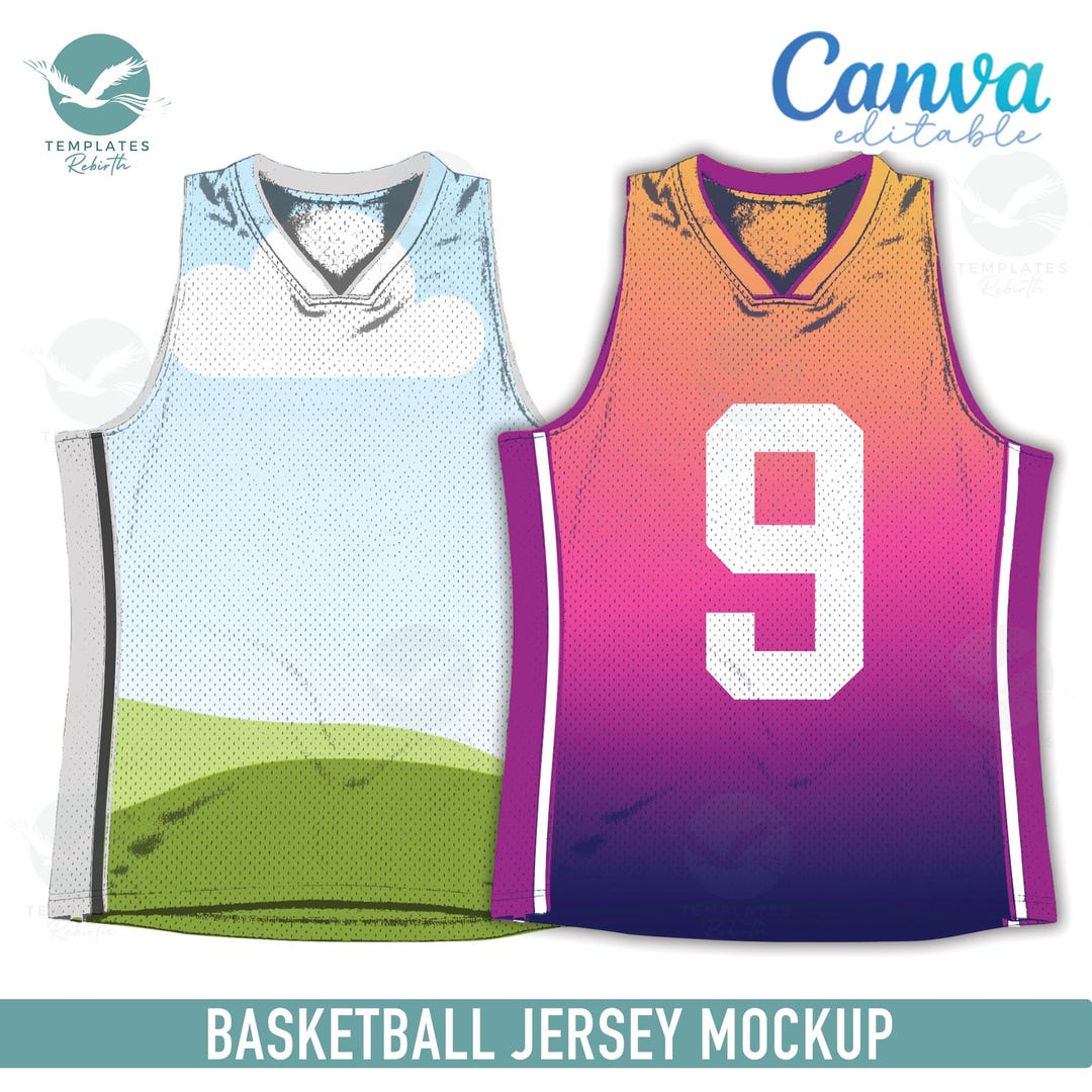 Basketball Jersey Mockup: Editable Canva Template (digital Download) - Etsy
