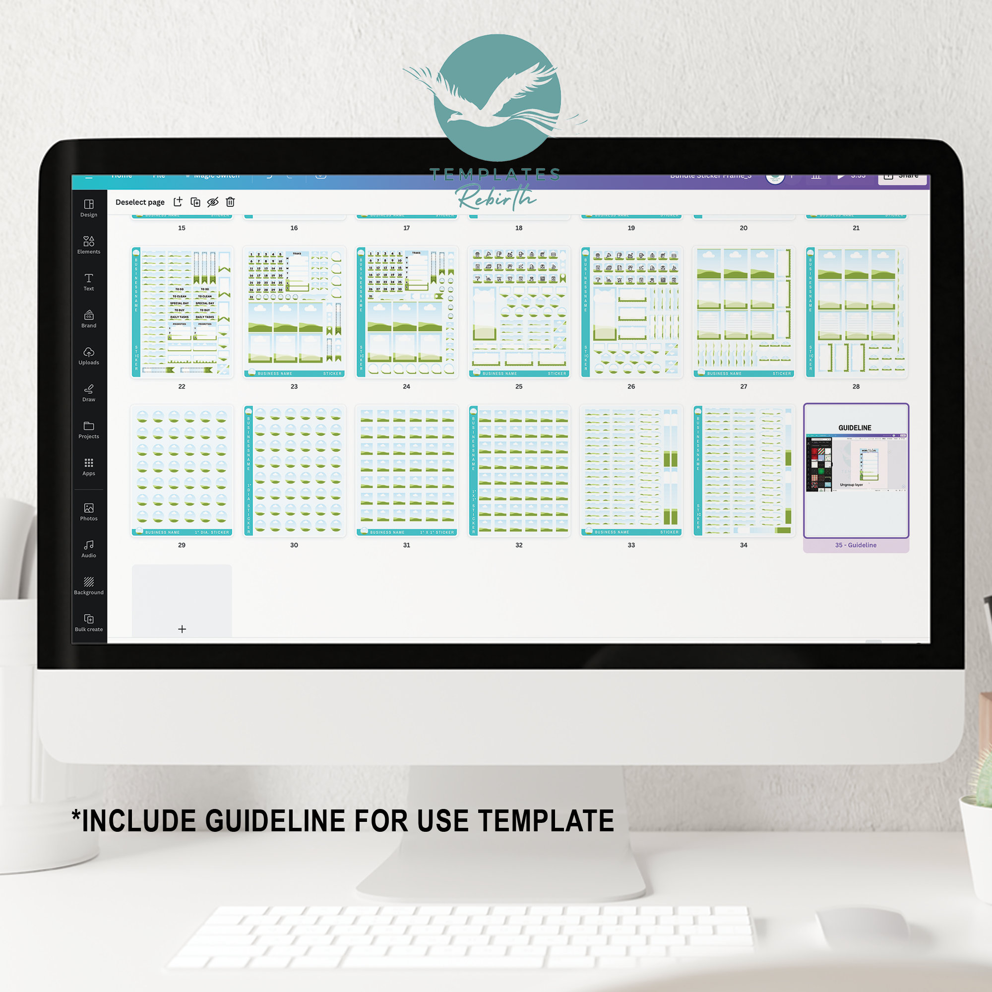 Canva Sticker Sheet Template: Planner Stickers Bundle (digital Download ...