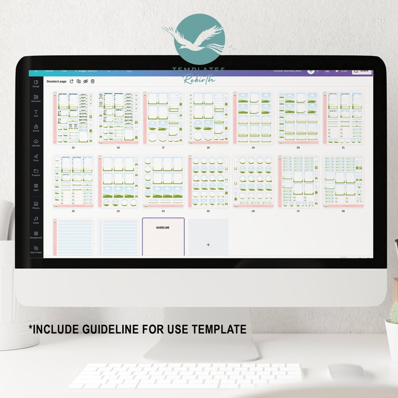 Canva Sticker Frame Template: 30 Editable Sticker Sheets (digital ...